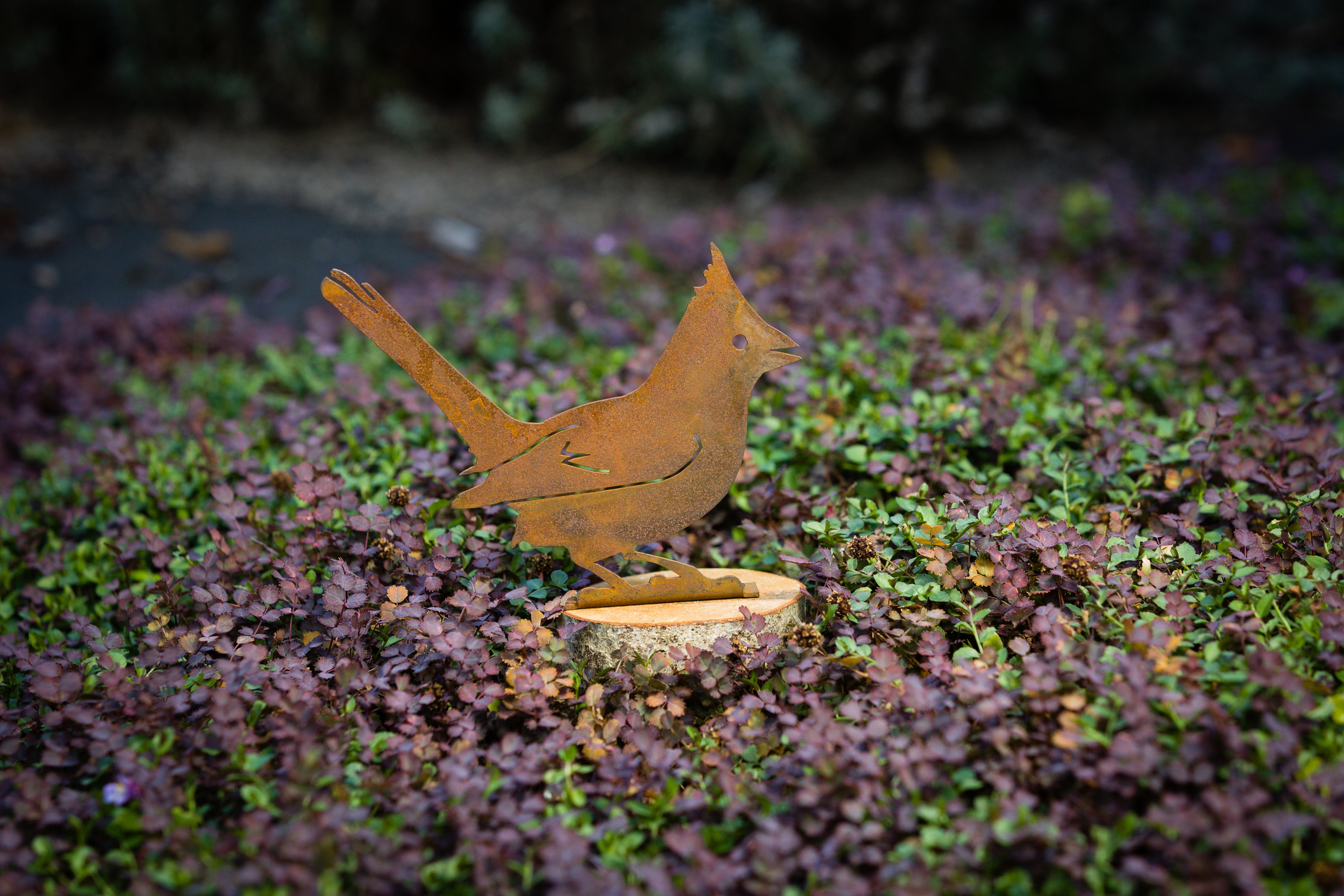 Cardinal - Rusty Birds - Garden Art
