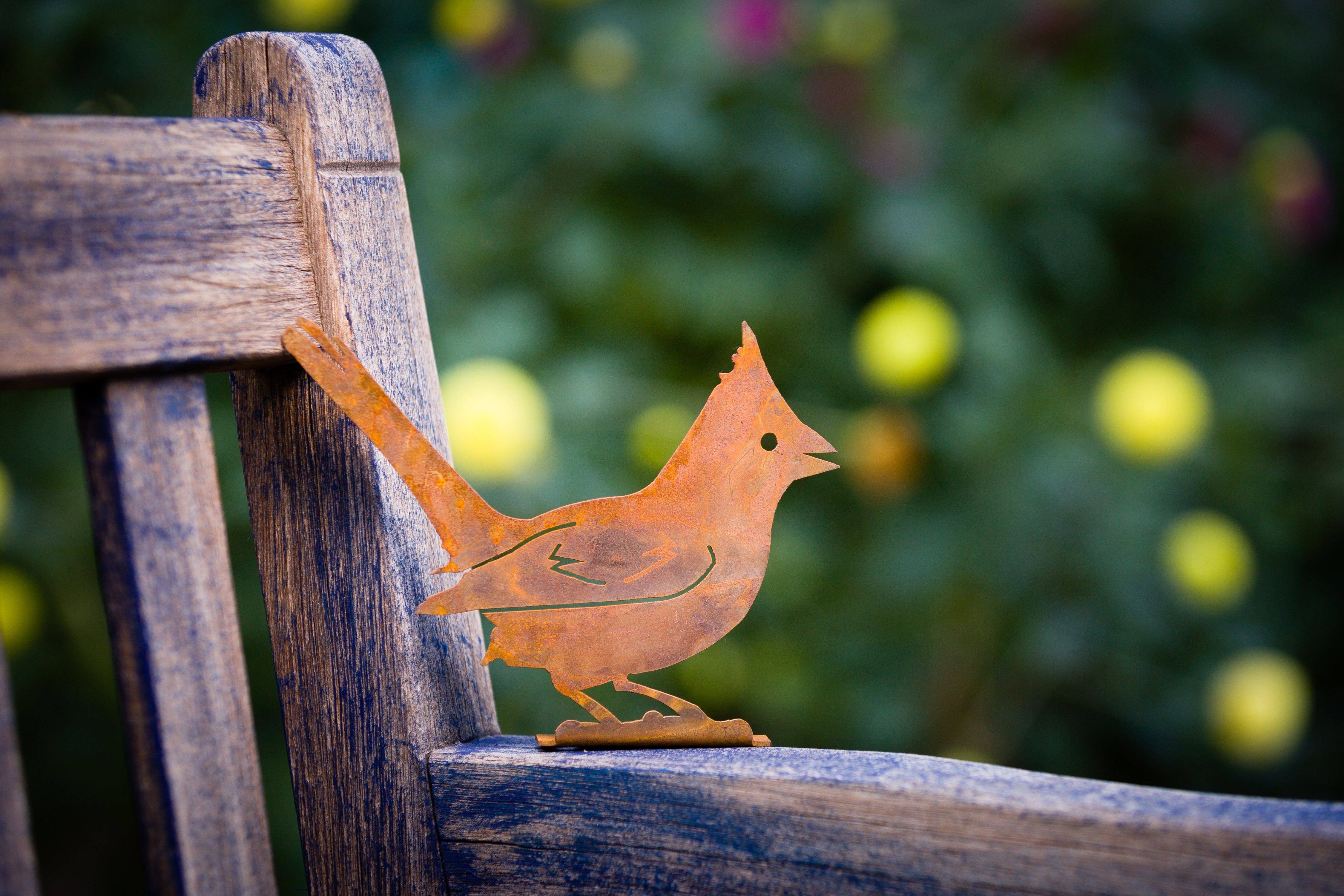 Cardinal - Rusty Birds - Garden Art