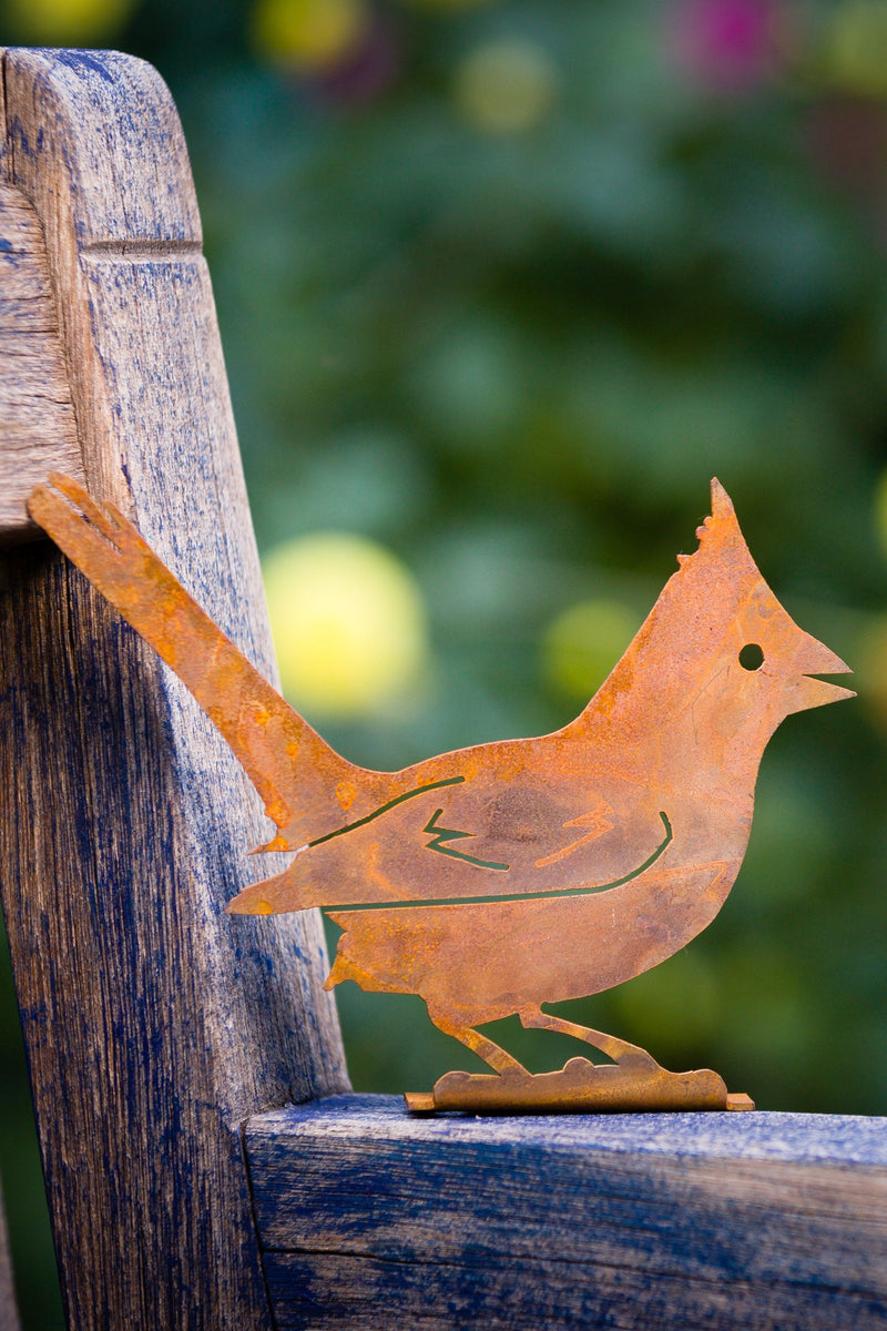 Cardinal - Rusty Birds - Garden Art